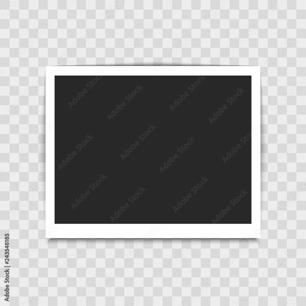Realistic empty photo frame on transparent background. Vector ...