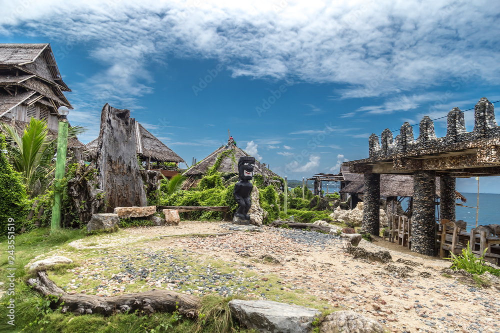 Aboriginal Statue of Crystal Cove, which is a small island near Boracay ...