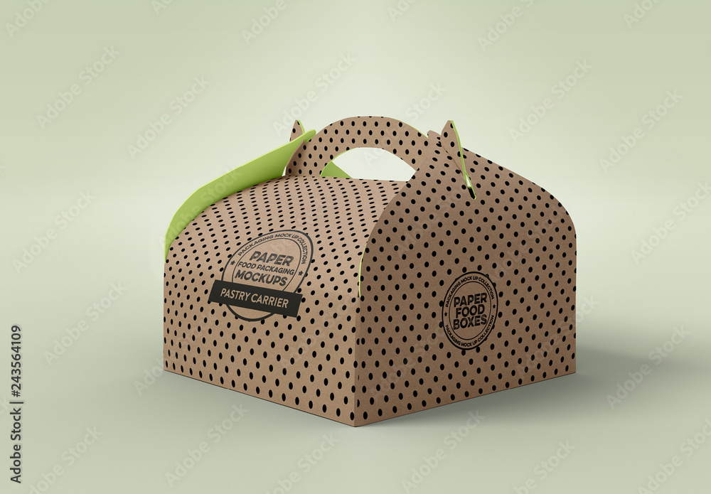 Rounded Cardboard Carrier Box Mockup Stock Template | Adobe Stock
