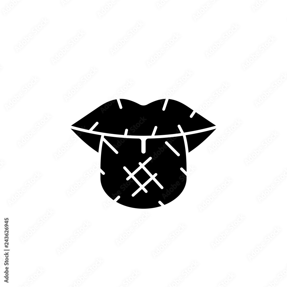 Dry mouth silhouette icon. Clipart image isolated on white background ...