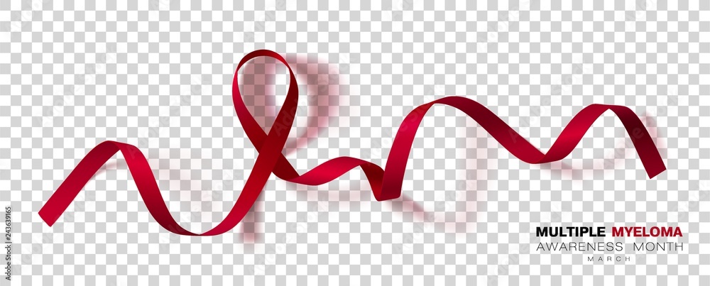 Multiple Myeloma Awareness Month. Burgundy Color Ribbon Isolated On ...