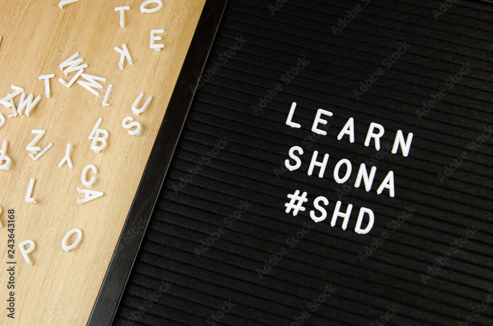 Learn Shona Zimbabwe language, SHD abbreviation, simple sign on black ...