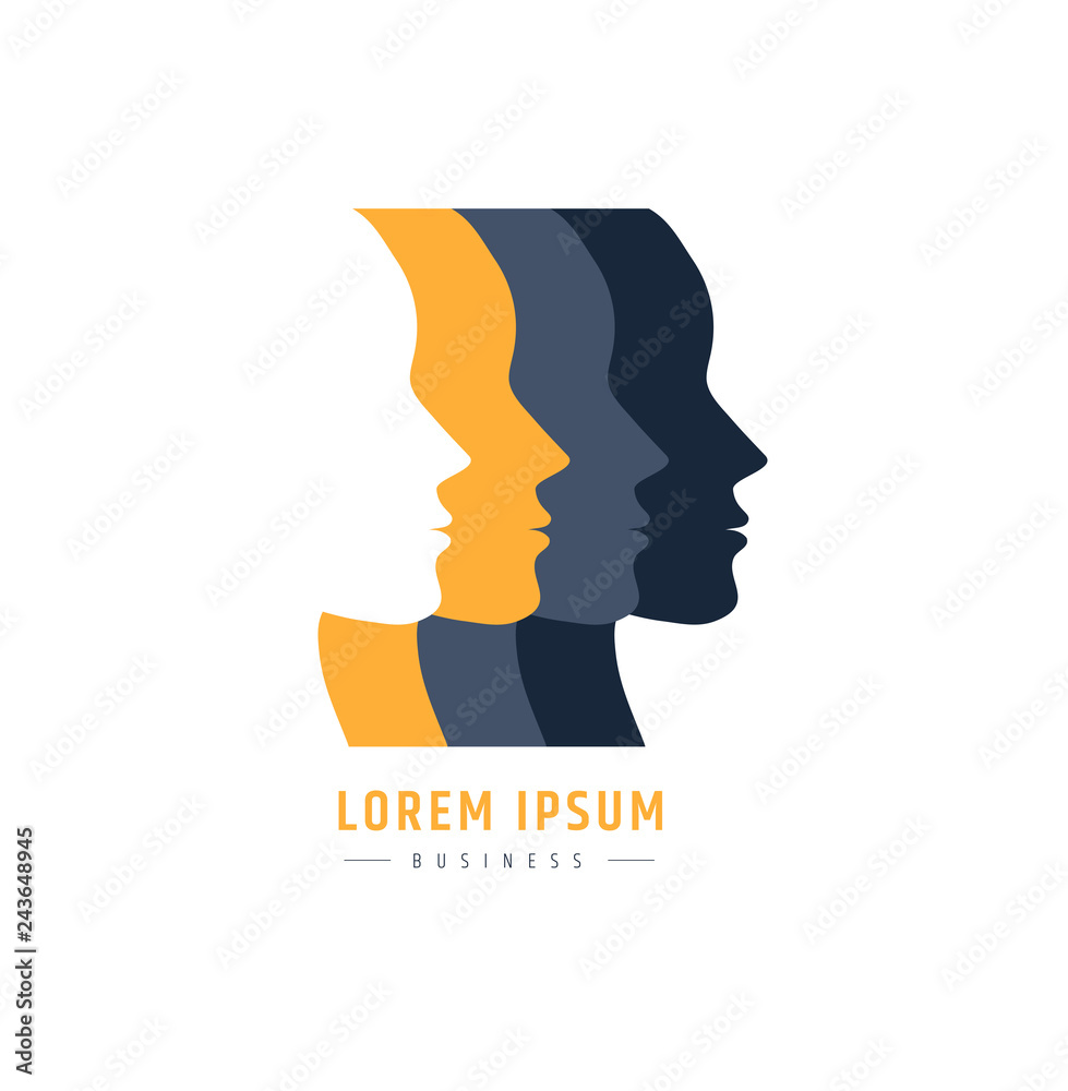 people face logo. logo sociocultural relations and equality of people ...