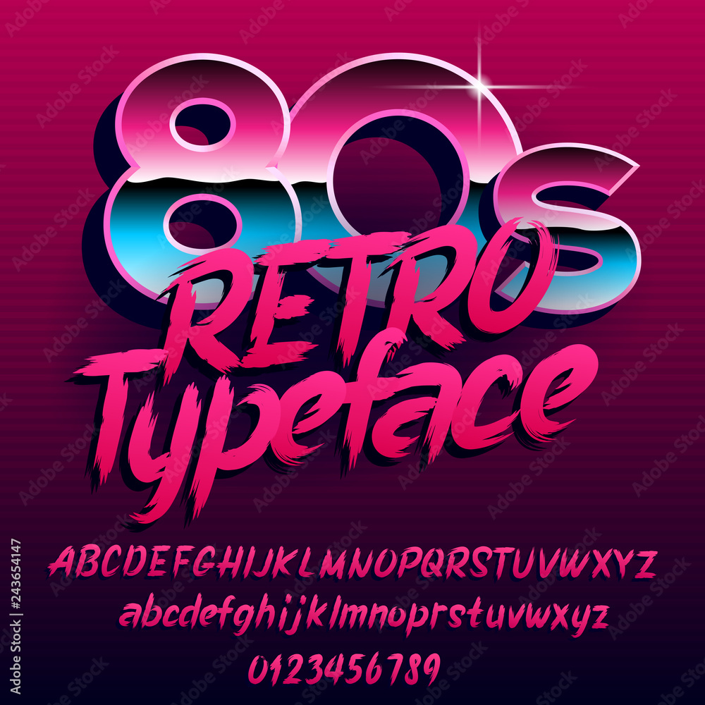 1980s Font Numbers