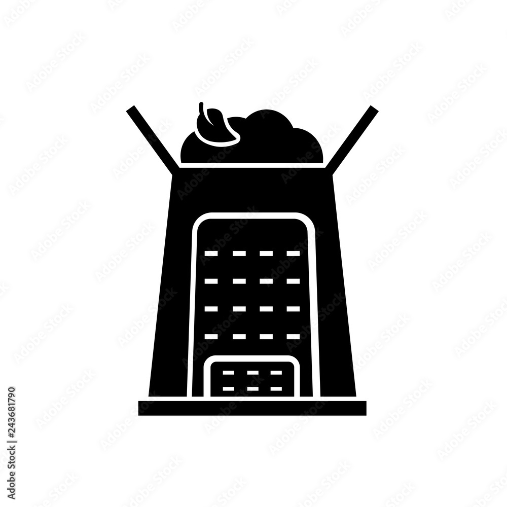 Compost bin silhouette icon. Clipart image isolated on white background ...