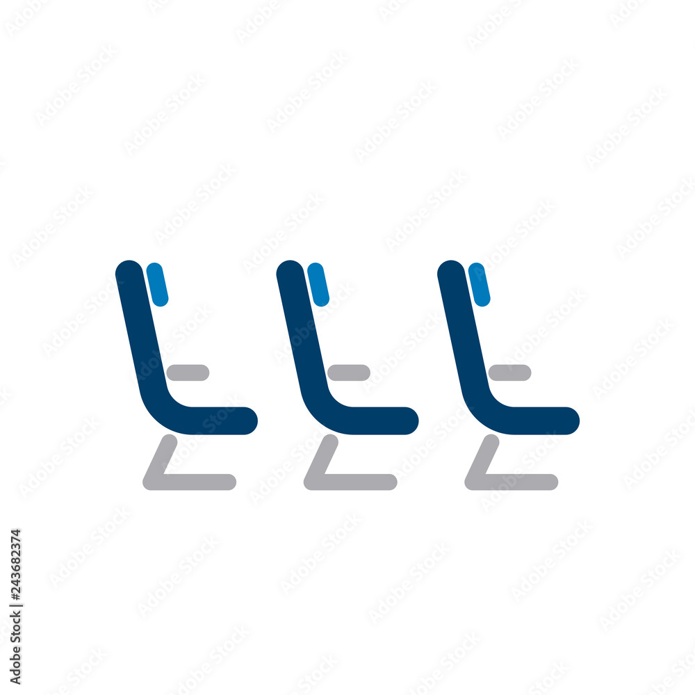 Airplane seats icon. Clipart image isolated on white background Stock ...