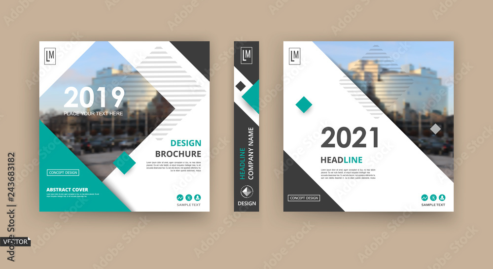 White book binder mockup. Brochure cover design. Title sheet model set ...