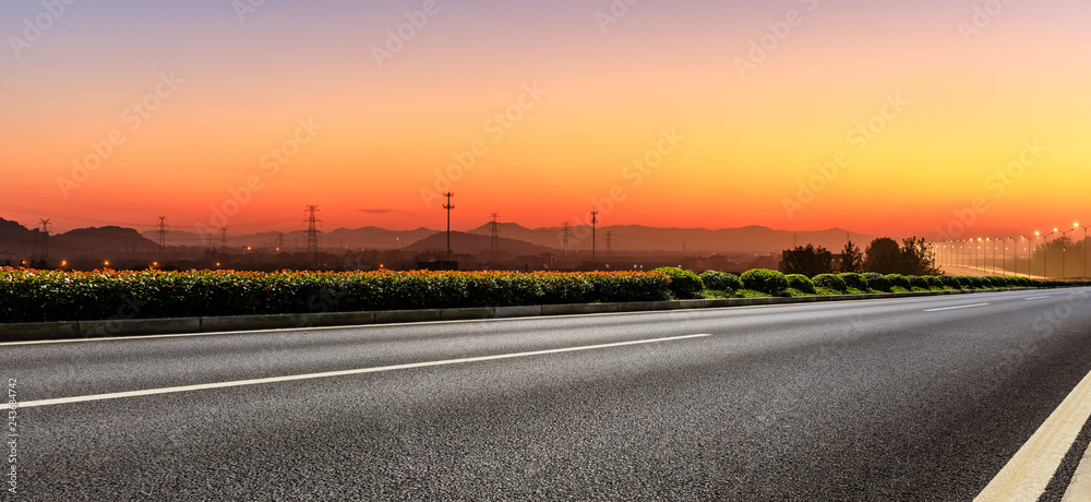 Empty Road Side View