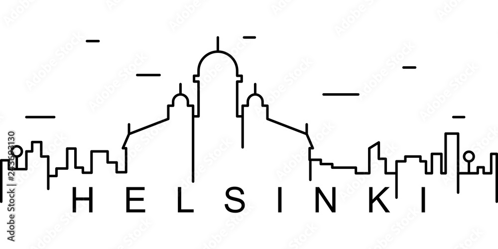 Helsinki outline icon. Can be used for web, logo, mobile app, UI, UX ...
