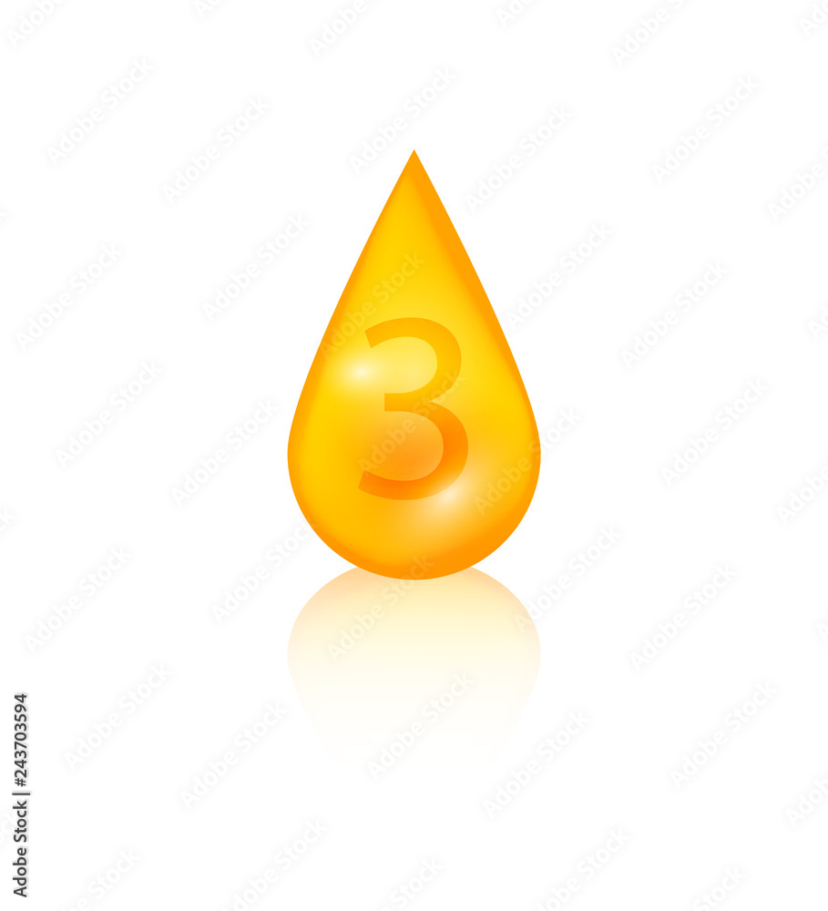 Fish oil drop omega 3 icon. Clipart image isolated on white background ...