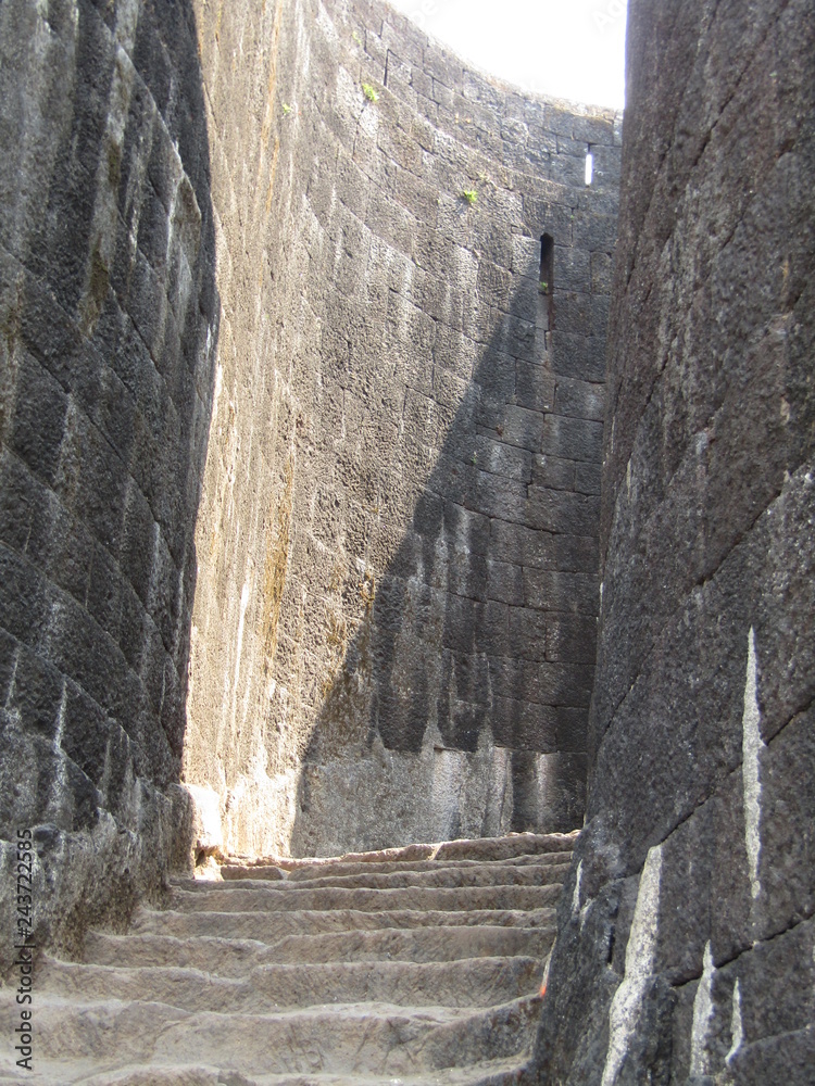 Raigad Fort big door in main gate so very biggest entry gate. Stock ...