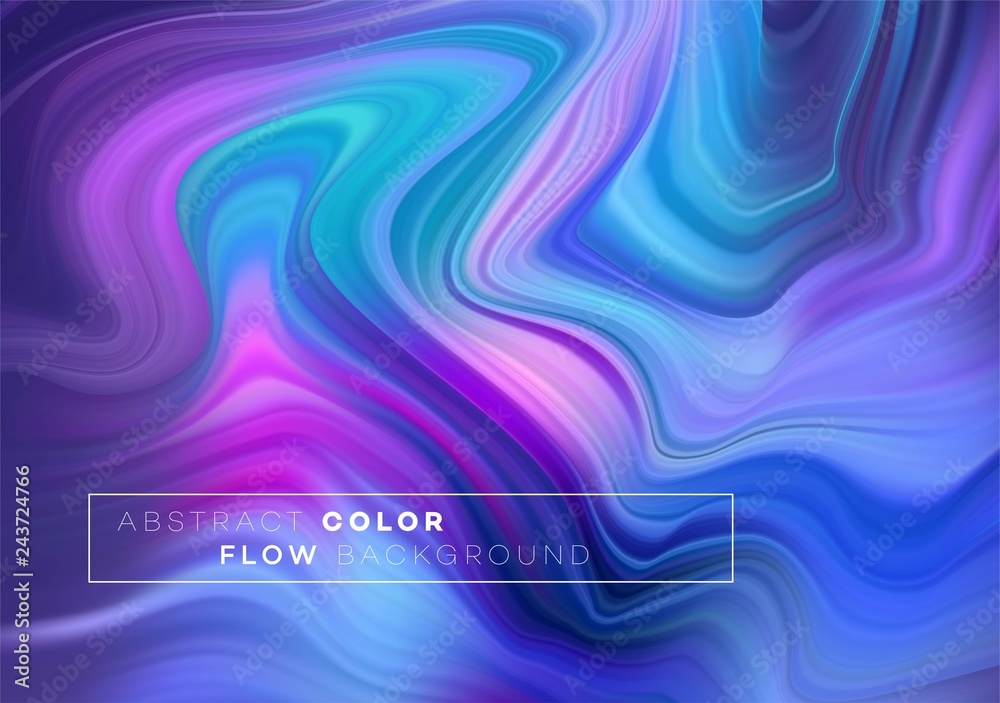 Modern colorful flow poster. Wave Liquid shape in black color ...