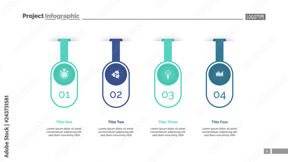 Four options infographic diagram. Step chart, option graph, layout ...