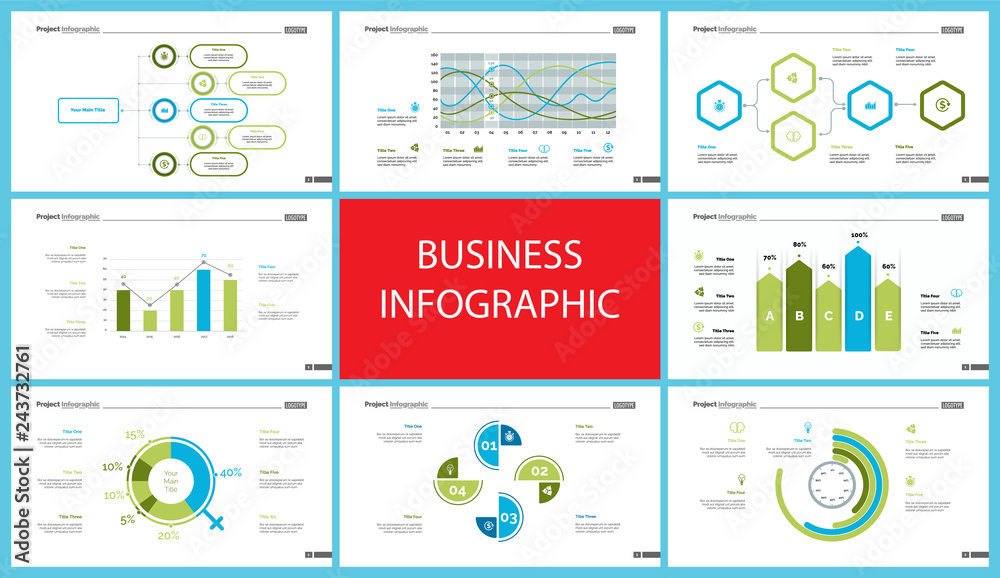 Creative business infographic diagram set can be used for annual report ...