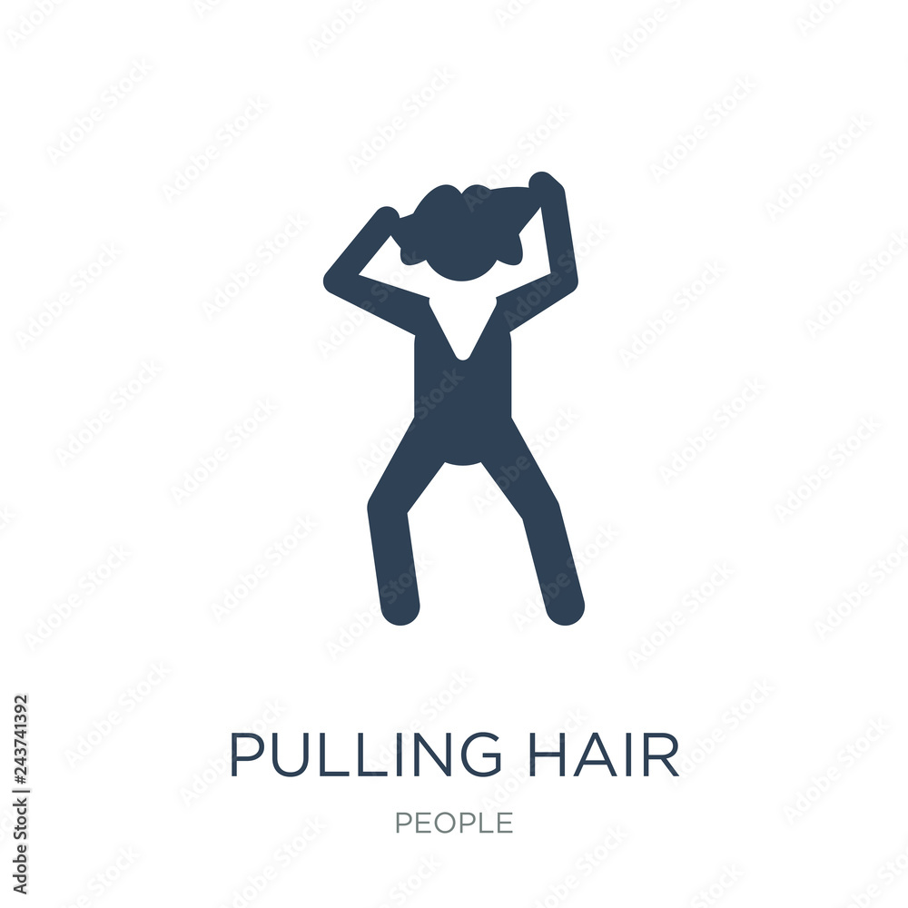 pulling hair icon vector on white background, pulling hair trend Stock ...