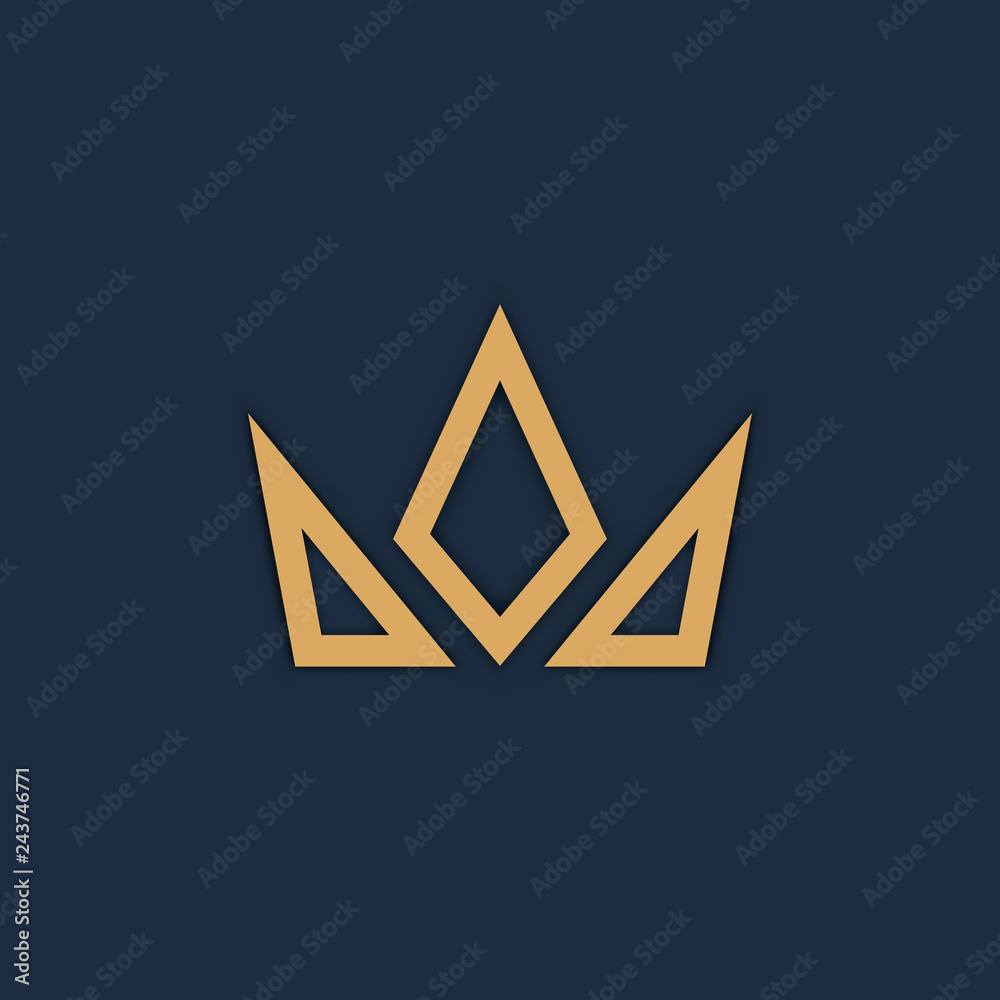 Crown logo on dark background. Vector Stock Vector | Adobe Stock