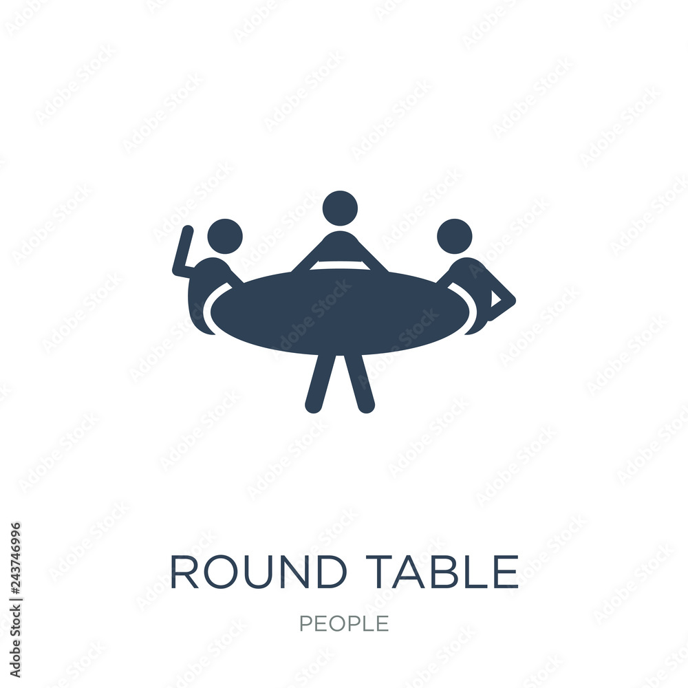 round table icon vector on white background, round table trendy Stock ...