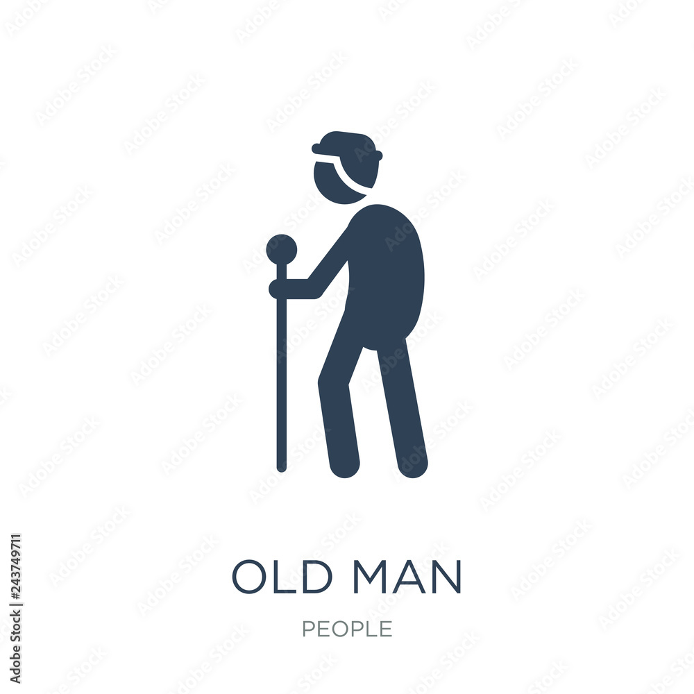 old man icon vector on white background, old man trendy filled i Stock ...