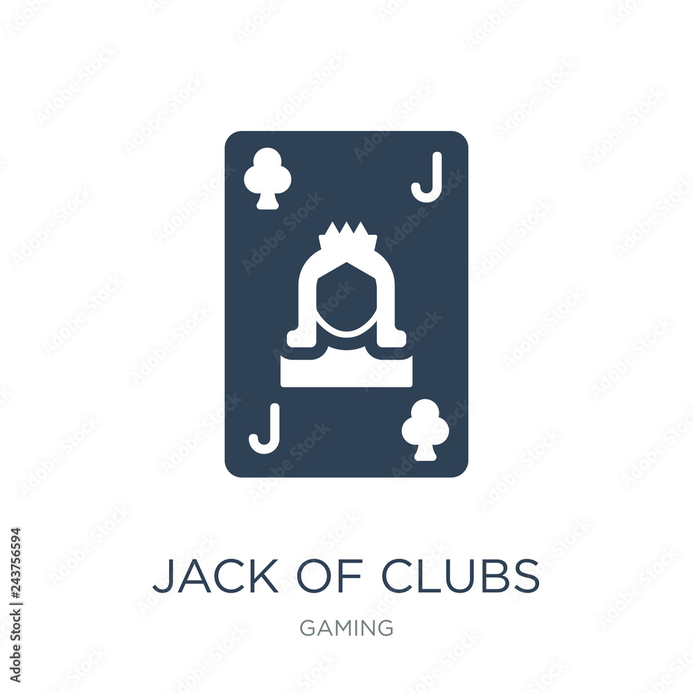 jack of clubs icon vector on white background, jack of clubs tre Stock ...