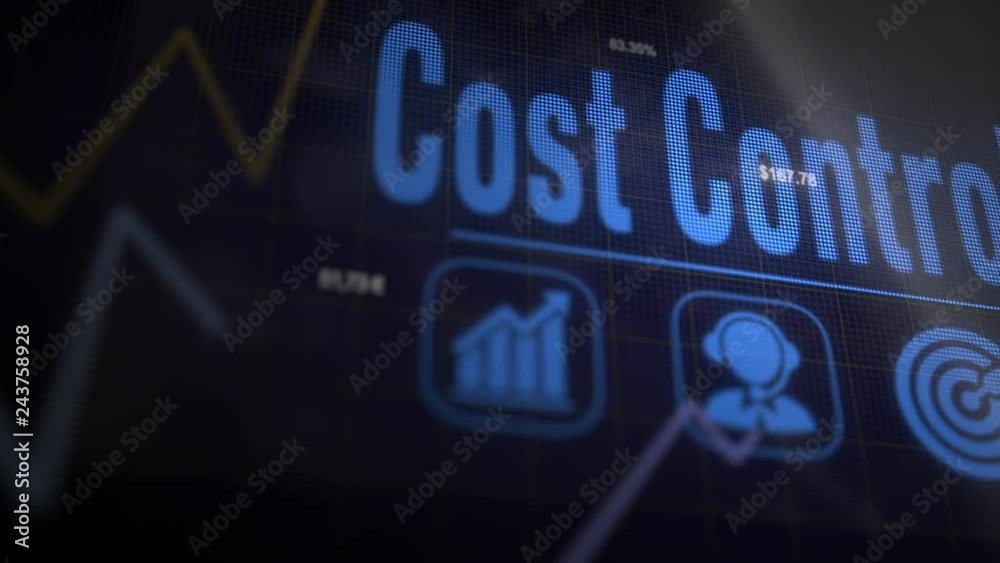 Cost Control business concept on a flashing computer monitor with ...