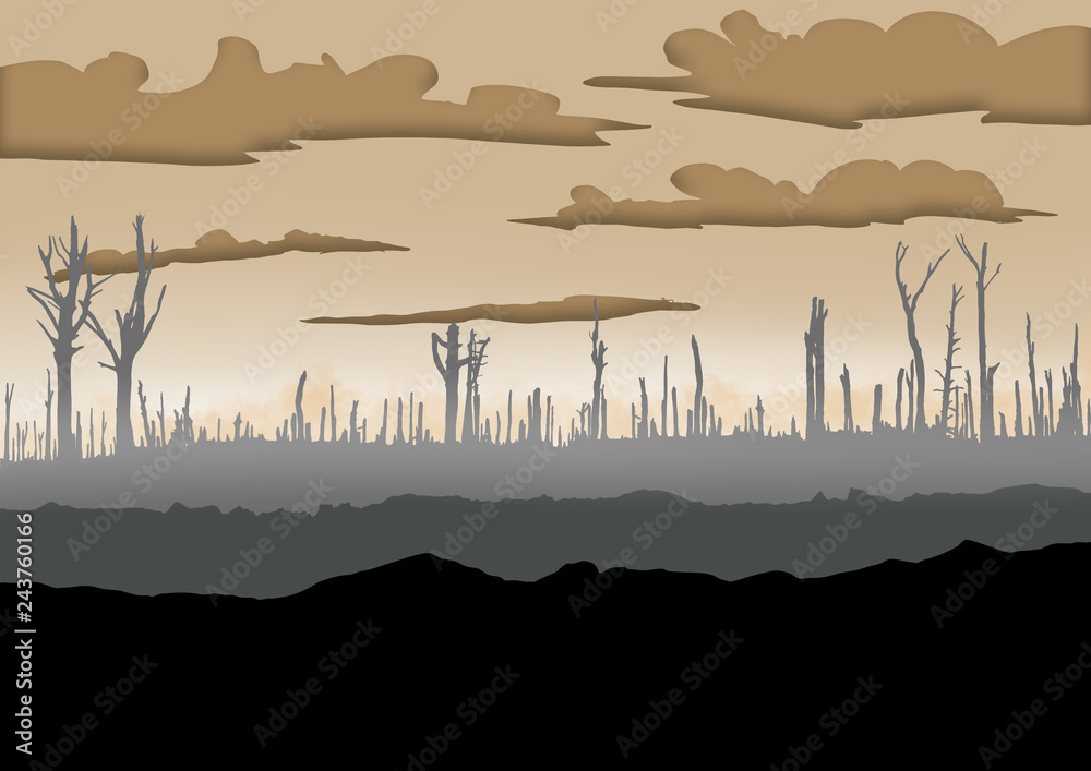 War battle scene background illustration. Stock Illustration | Adobe Stock