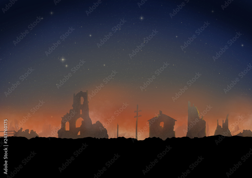War battle scene background illustration. Stock Illustration | Adobe Stock