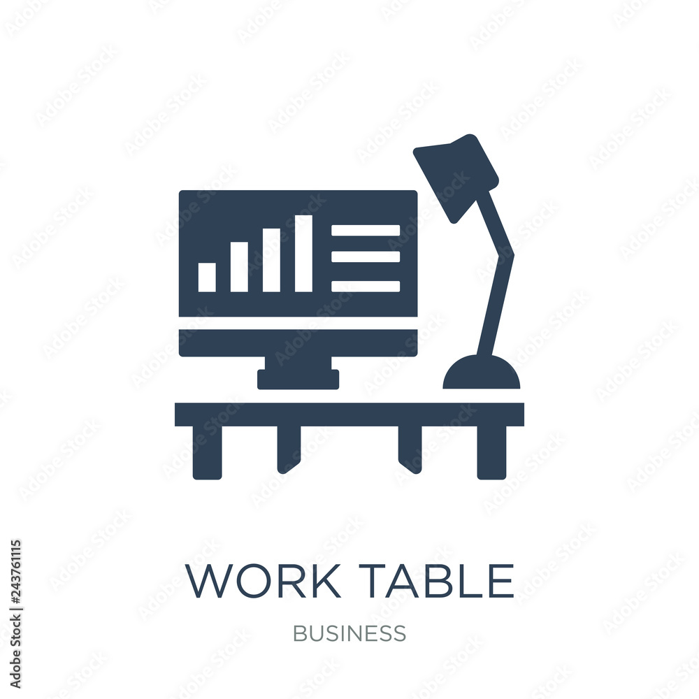 work table icon vector on white background, work table trendy fi Stock ...