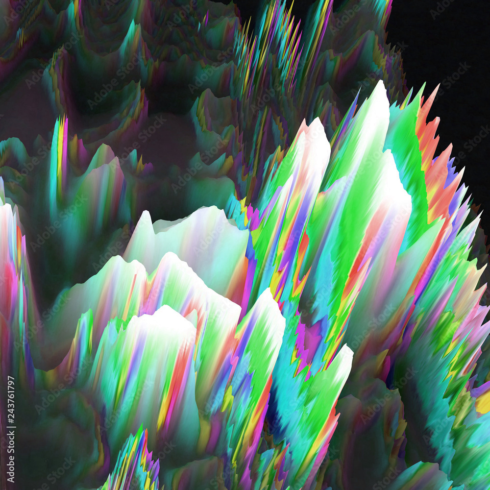 Abstract colorful digital 3d glitch effect. Screen techy texture ...