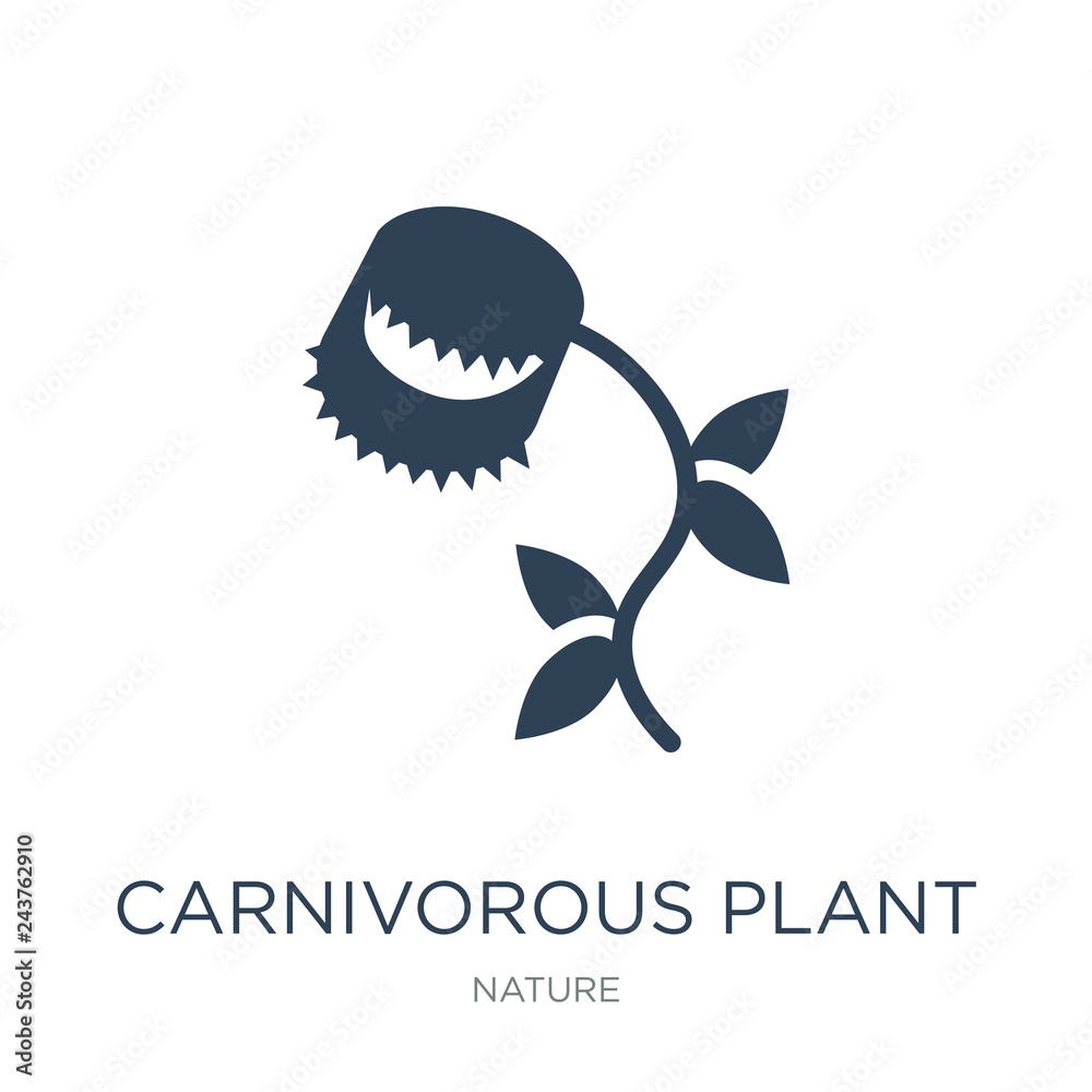 carnivorous plant icon vector on white background, carnivorous p Stock ...