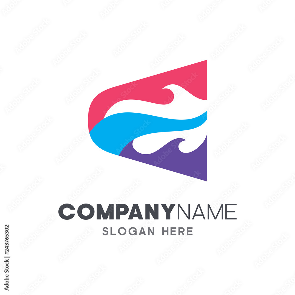 abstract letter e logo, wave letter e logo design Stock Vector | Adobe ...