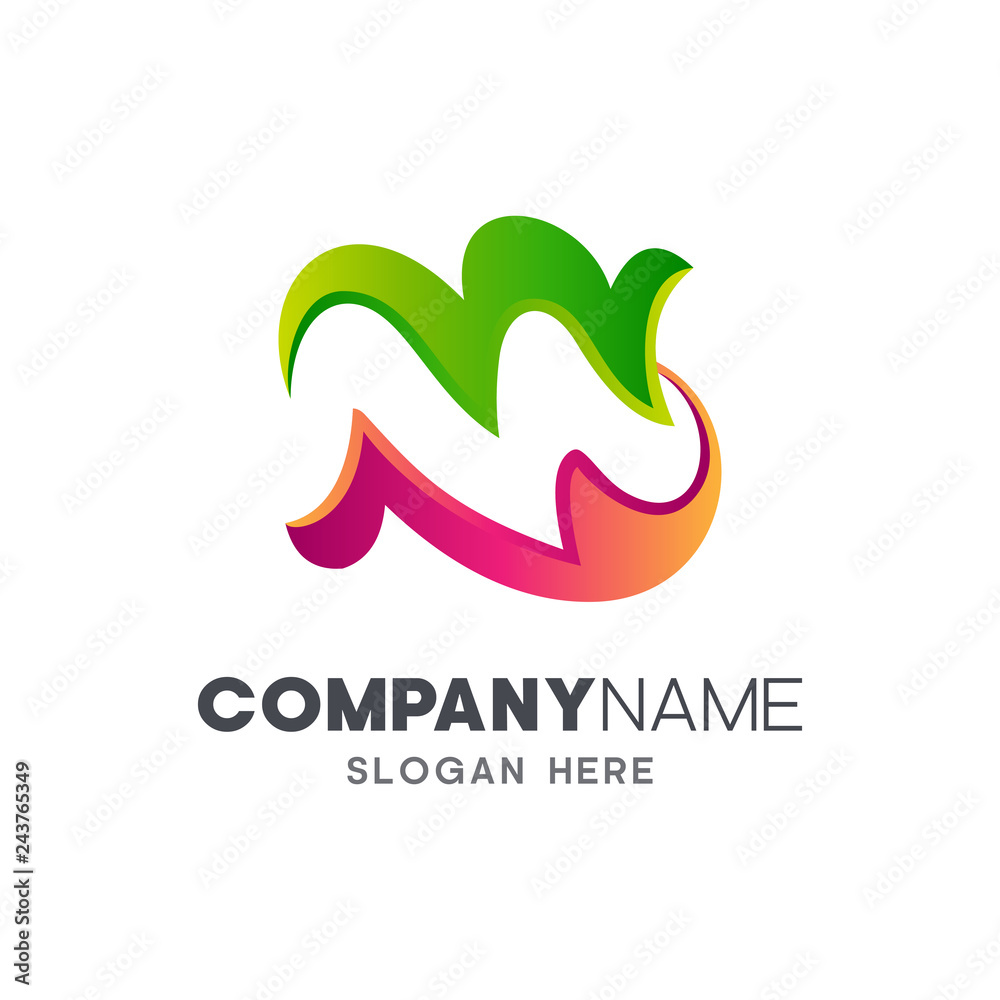 wave letter m logo design Stock Vector | Adobe Stock