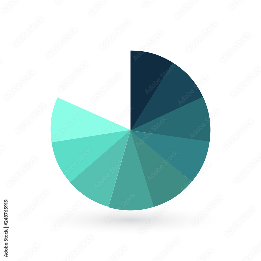 Circle chart infographic template with 9 options for presentations ...