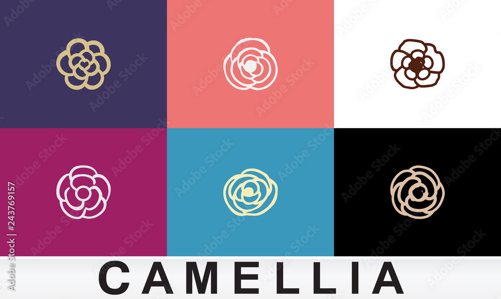 eps Vector image: Logo material camellia Stock Vector | Adobe Stock