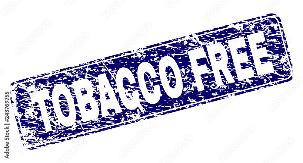 TOBACCO FREE stamp seal print with distress texture. Seal shape is a ...