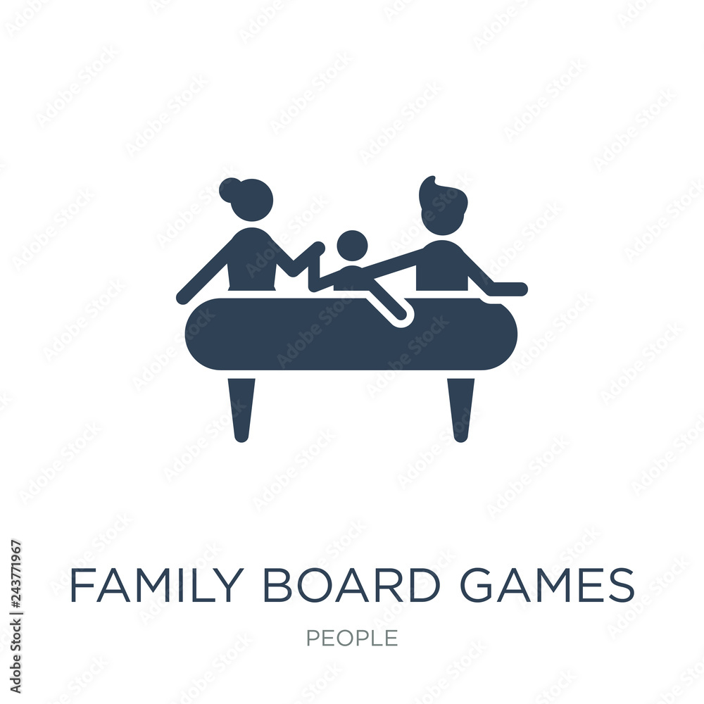 family board games icon vector on white background, family board games ...