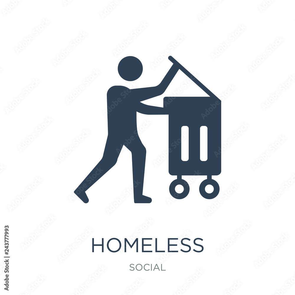 homeless icon vector on white background, homeless trendy filled icons ...