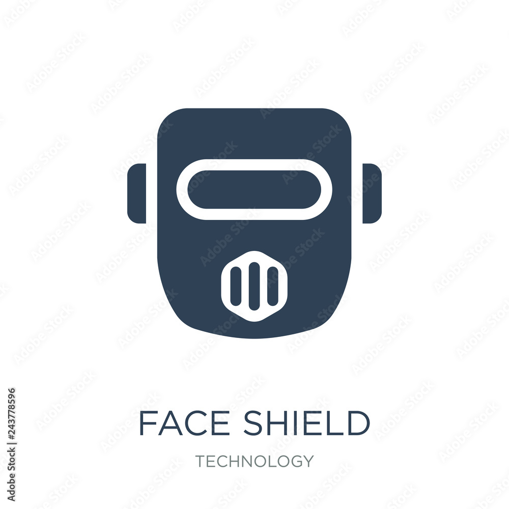 face shield icon vector on white background, face shield trendy filled ...