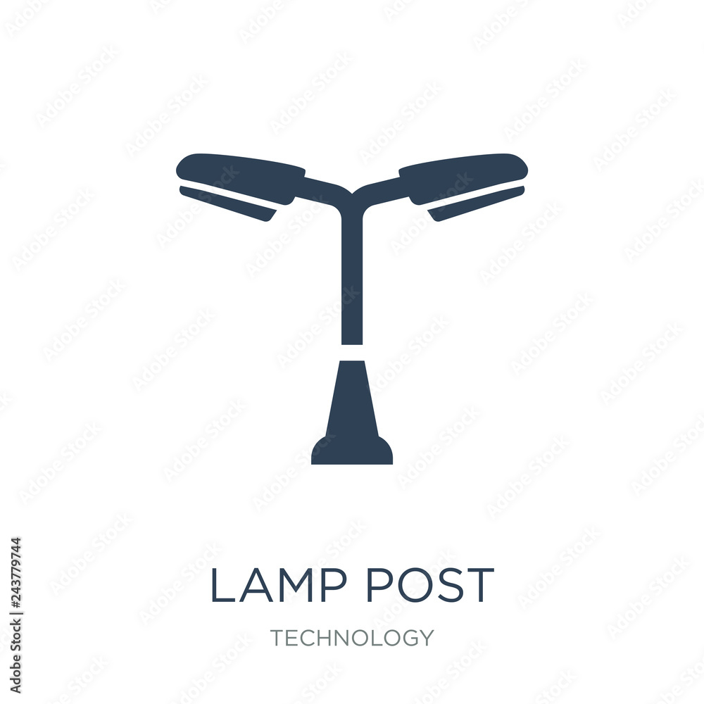 lamp post icon vector on white background, lamp post trendy filled ...