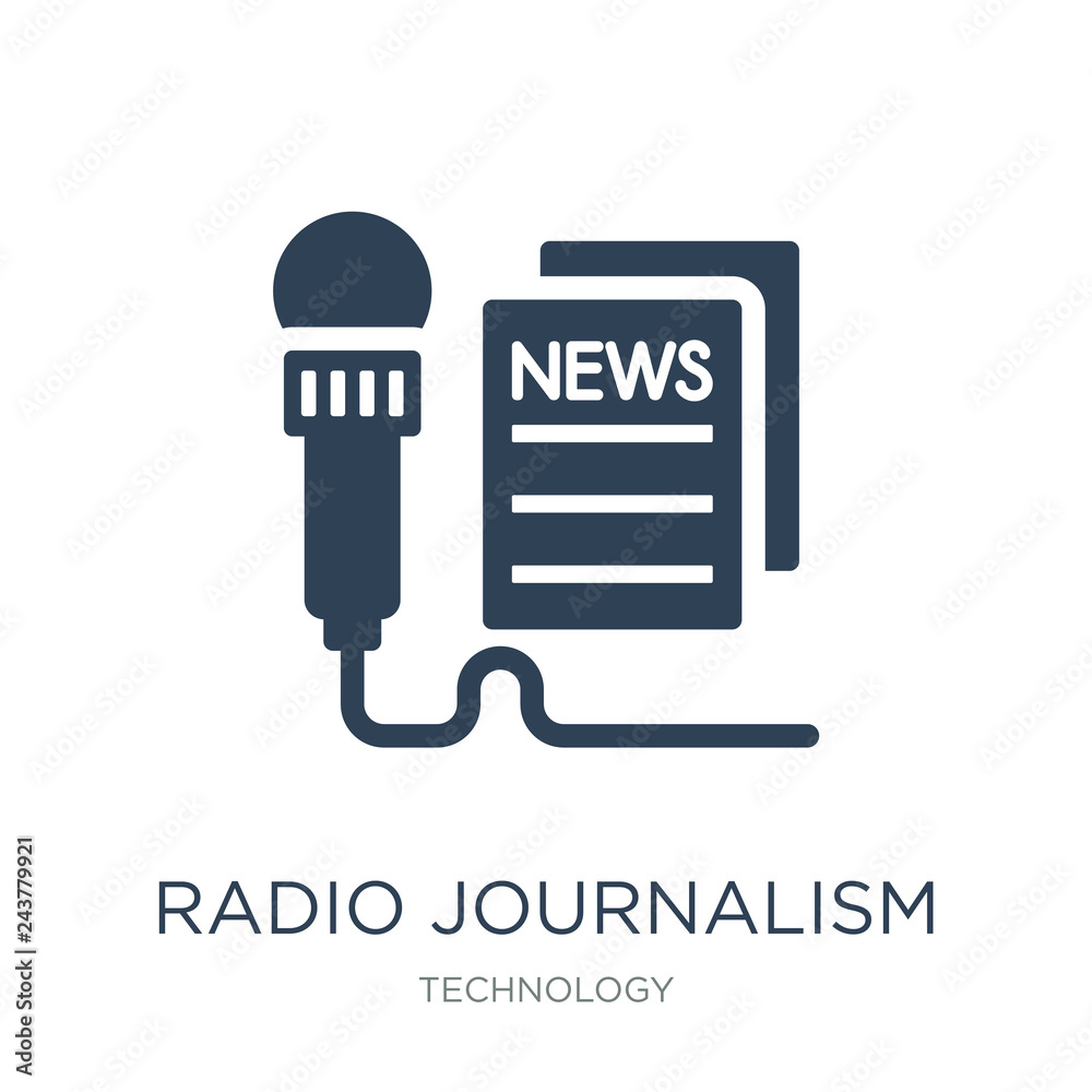 radio journalism icon vector on white background, radio journalism ...