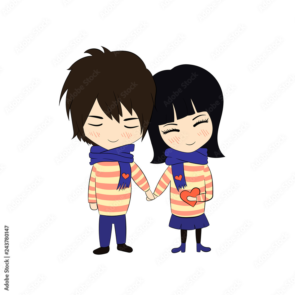 How To Draw A Cartoon Couple Holding Hands