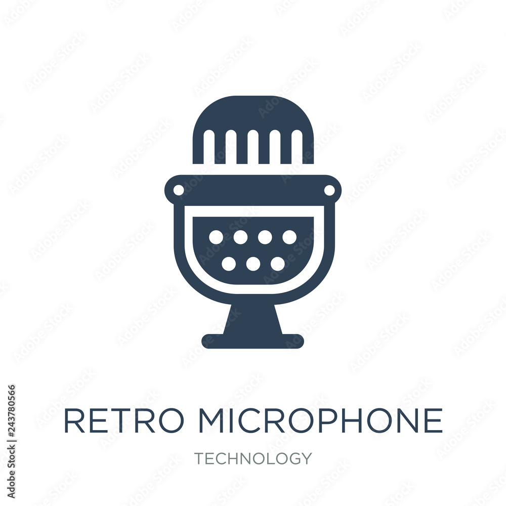 retro microphone icon vector on white background, retro microphone ...
