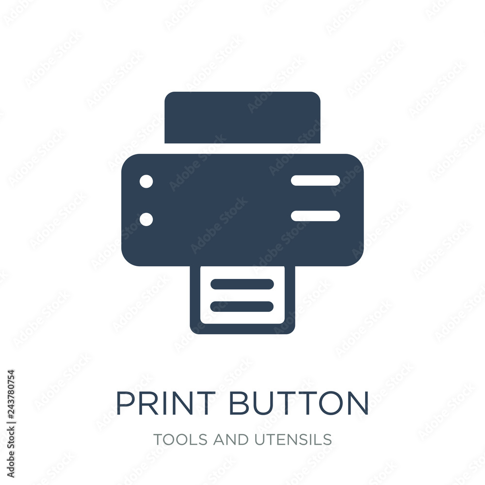 print button icon vector on white background, print button trendy ...