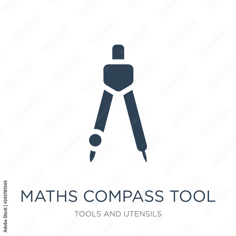maths compass tool icon vector on white background, maths compass tool ...