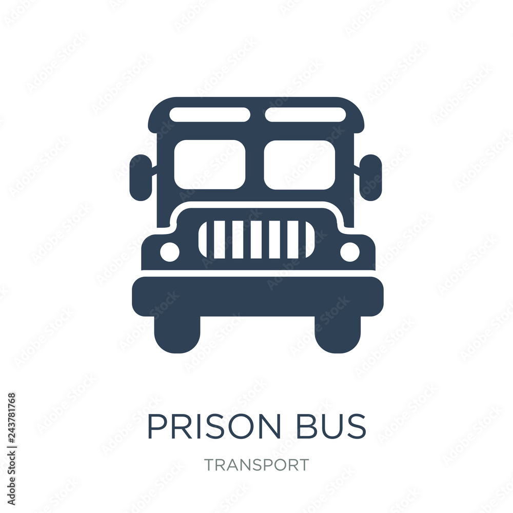 prison bus icon vector on white background, prison bus trendy filled ...