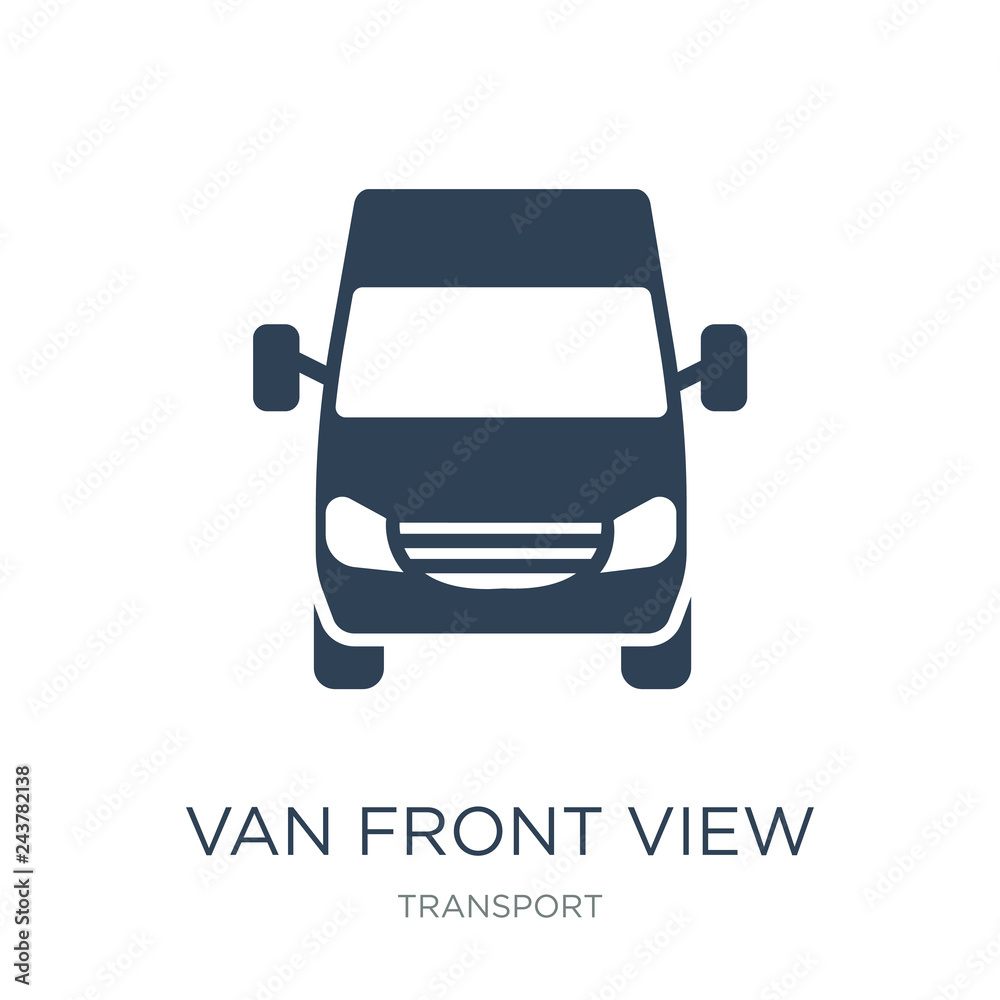 van front view icon vector on white background, van front view trendy ...