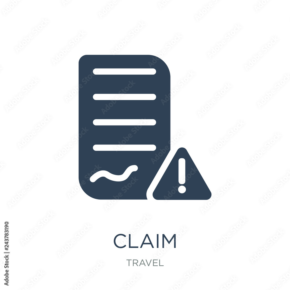 claim icon vector on white background, claim trendy filled icons from ...