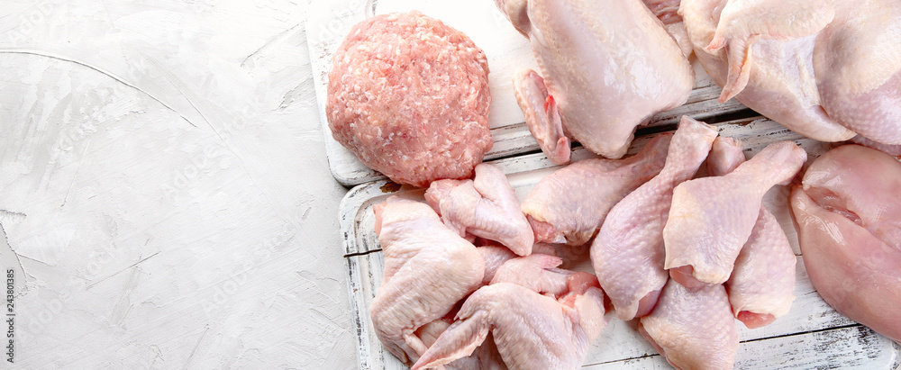 Different types of raw chicken meat Stock Photo | Adobe Stock