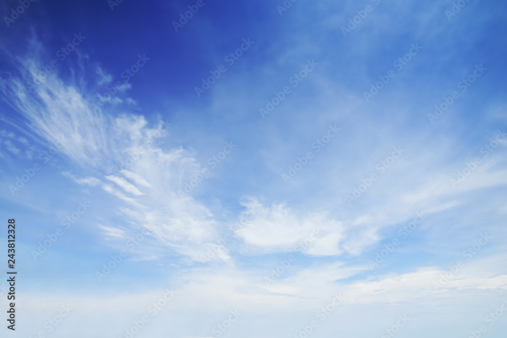 Poster Blue sky clouds blurred during morning open view out windows ...