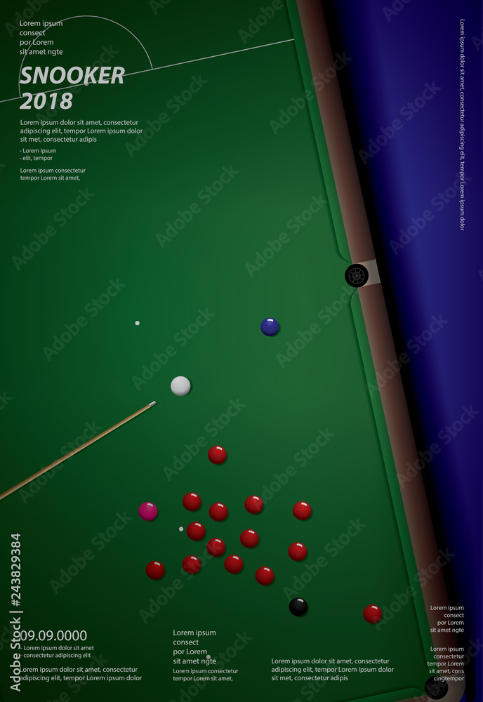 Snooker Championship Poster Design Template Vector Illustration Stock ...