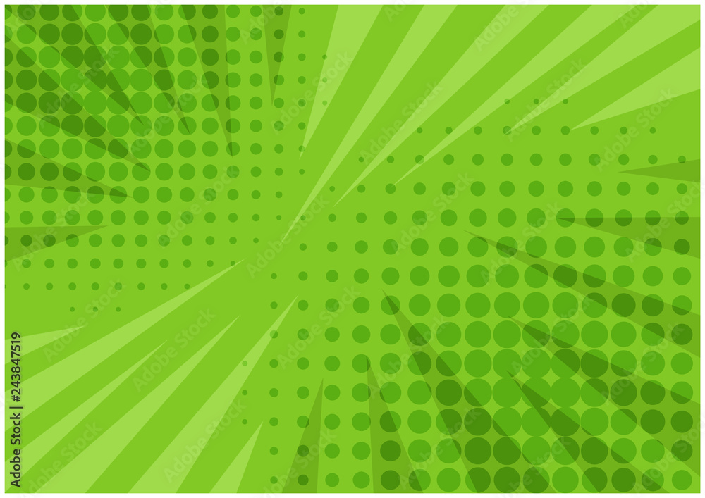 Vettoriale Stock Abstract bright green striped retro comic background ...